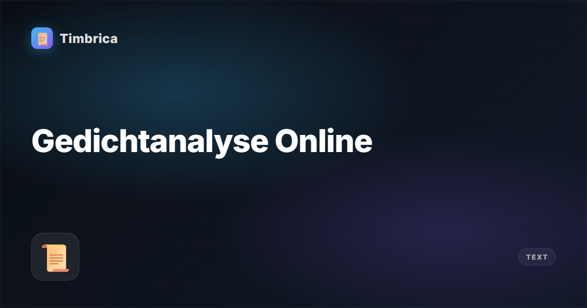 Gedichtanalyse Online | Tembrica