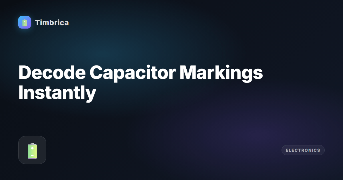 Capacitor Code Decoder Online | Tembrica