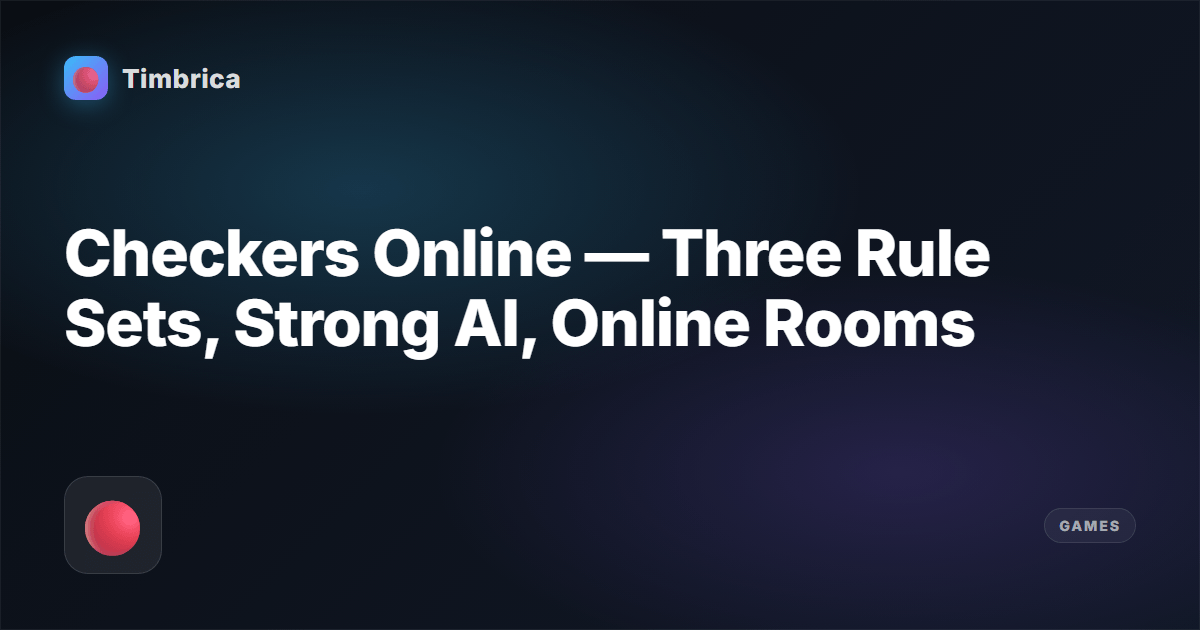 Checkers Online — Play vs AI or a Friend | Tembrica