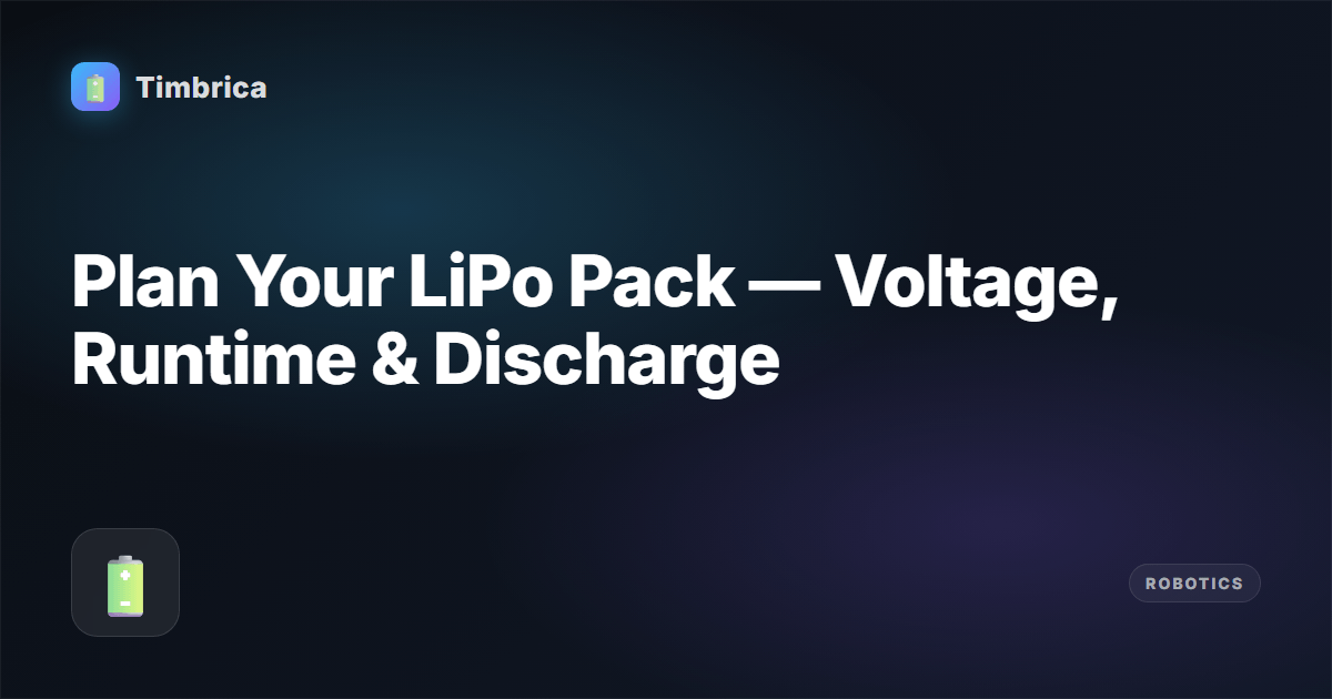 LiPo Battery Calculator Online | Tembrica