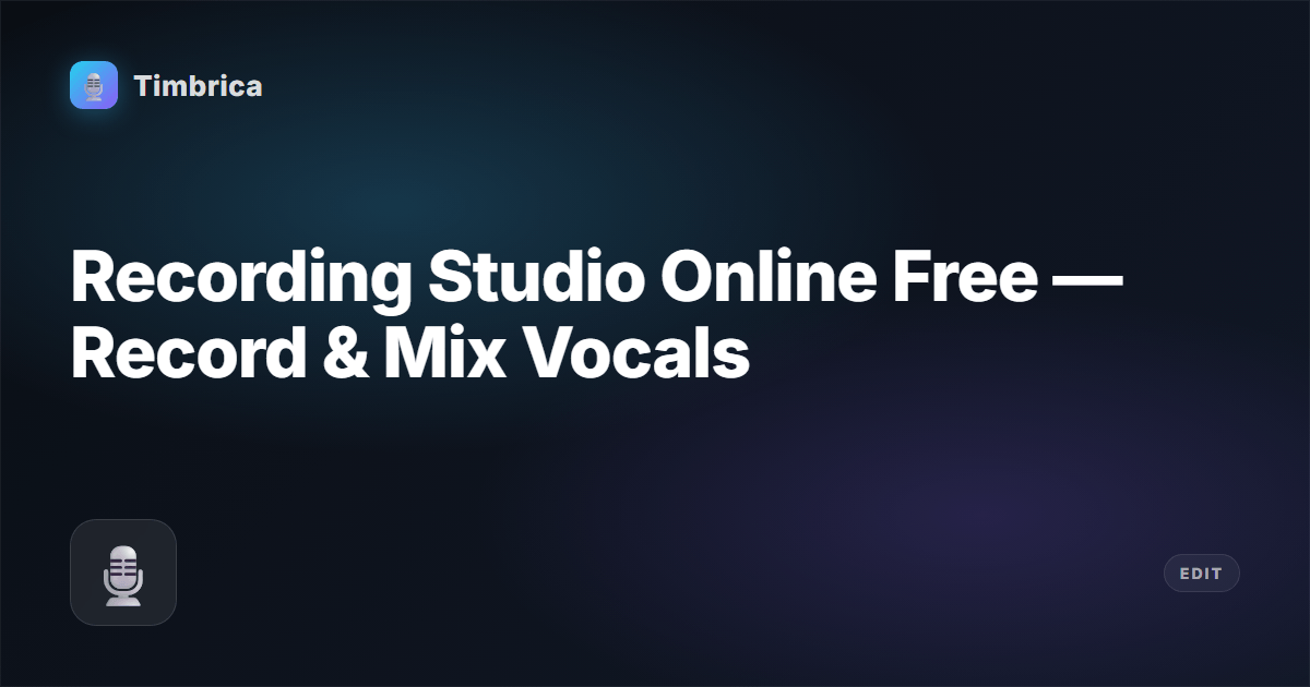 Recording Studio Online Free | Tembrica