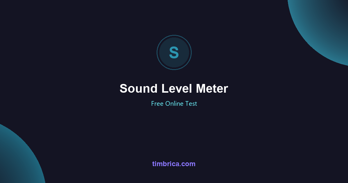 Sound Level Meter Online — Free dB Meter | Tembrica