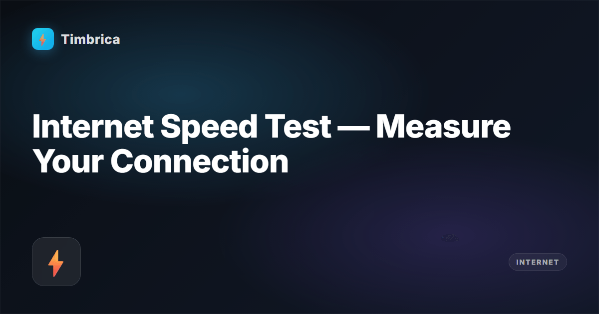 Internet Speed Test Online | Tembrica