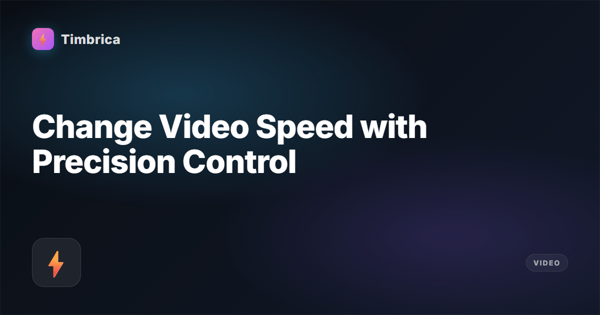 Video Speed Editor Online Free | Tembrica